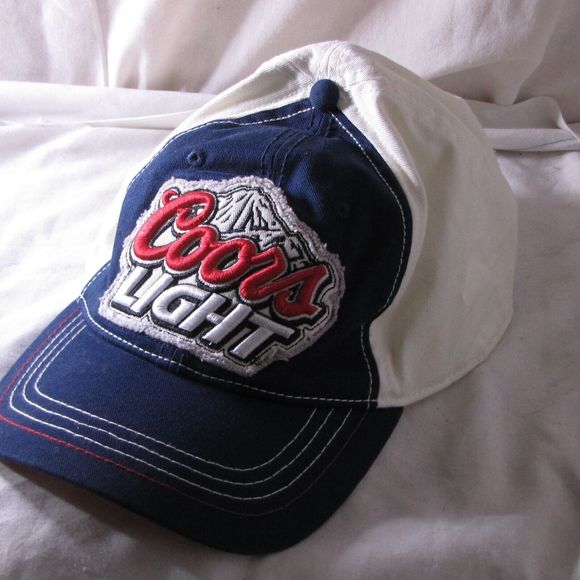 White | Accessories | Coors Light Hat Blue White Big Logo Big Stitching ...